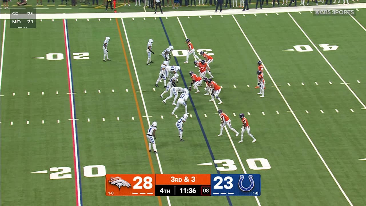 Bo Pix! Denver Broncos quarterback Bo Nix throws a fourth-quarter pick to Indianapolis Colts ...