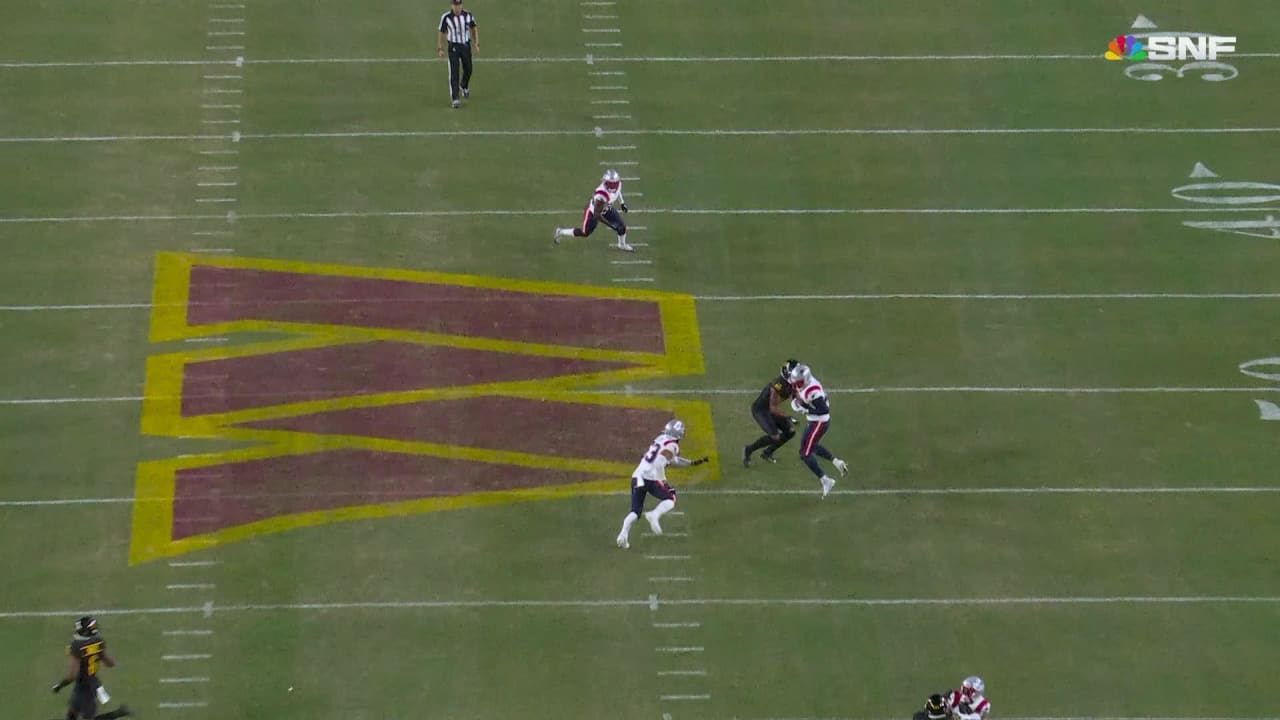 Washington Commanders quarterback Jeff Driskel throws pass directly to ...