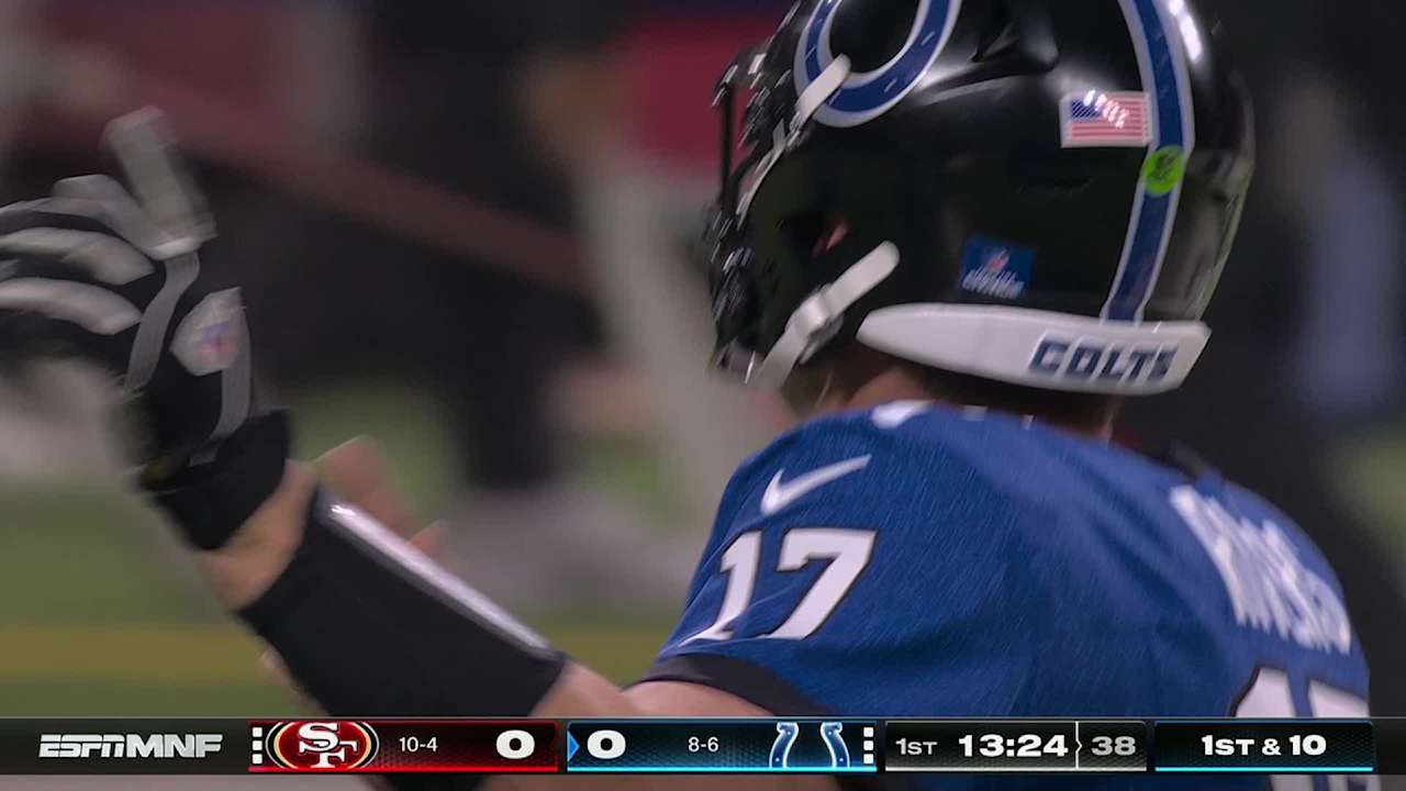 Indianapolis Colts quarterback Philip Rivers lasers a 17-yard pass to ...