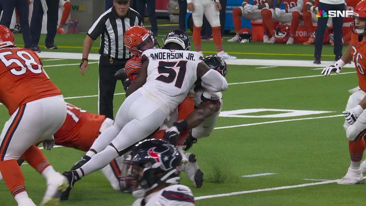 Houston Texans sandwich Chicago Bears quarterback Caleb Williams into a ...