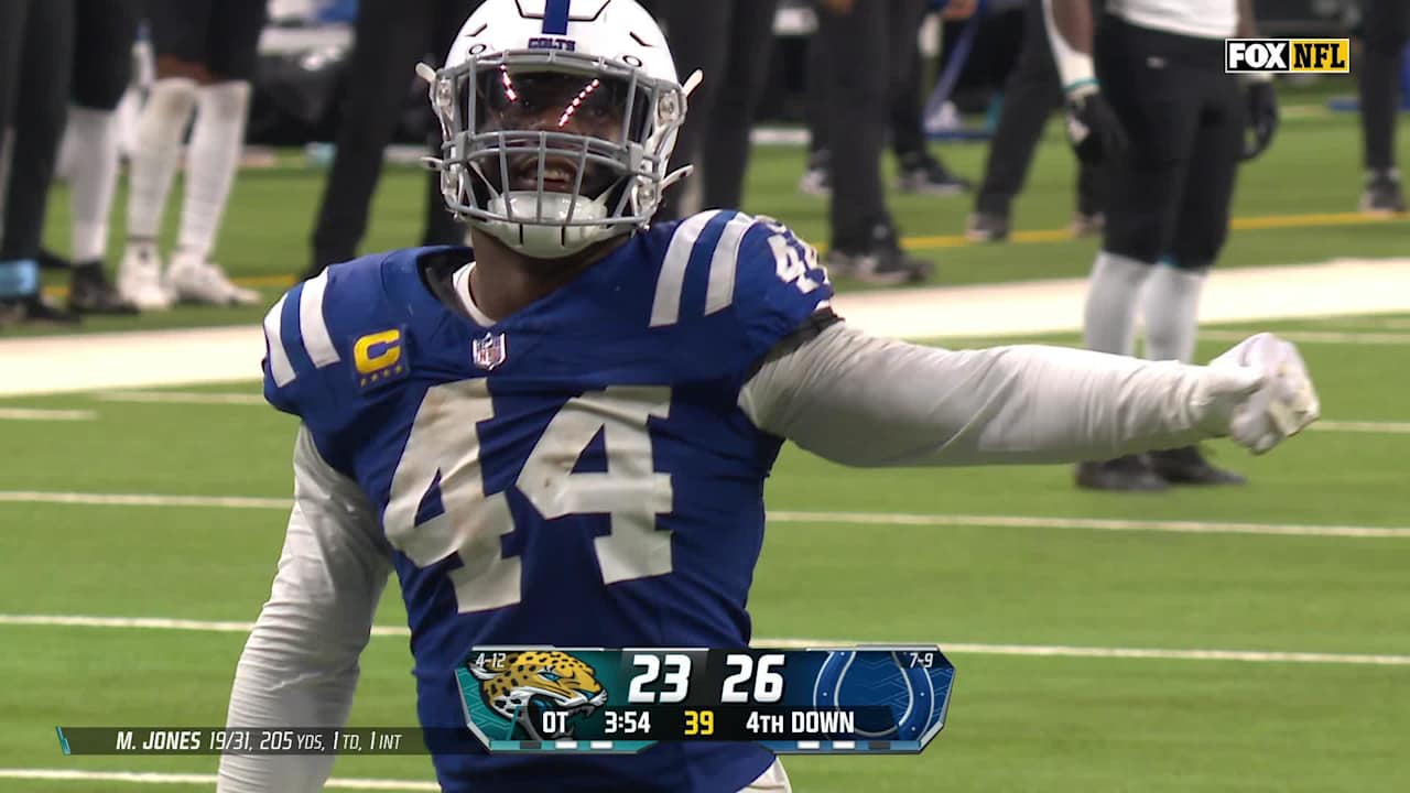 16-YARD SACK IN OT! Indianapolis Colts linebacker Zaire Franklin ...