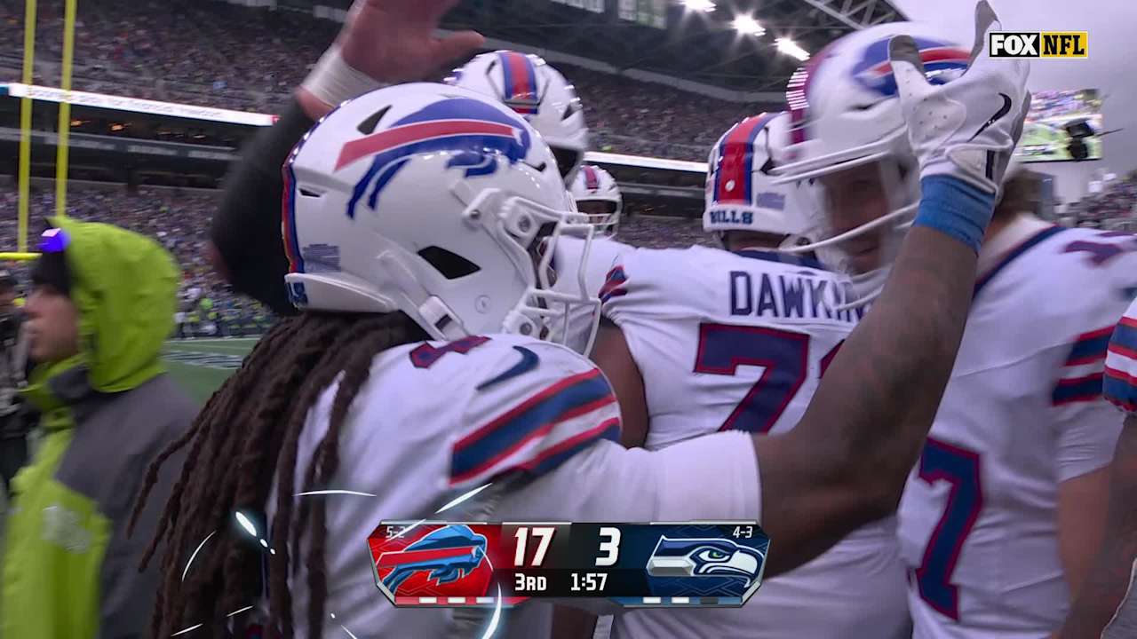 Buffalo Bills running back James Cook beats Seattle Seahawks to the ...