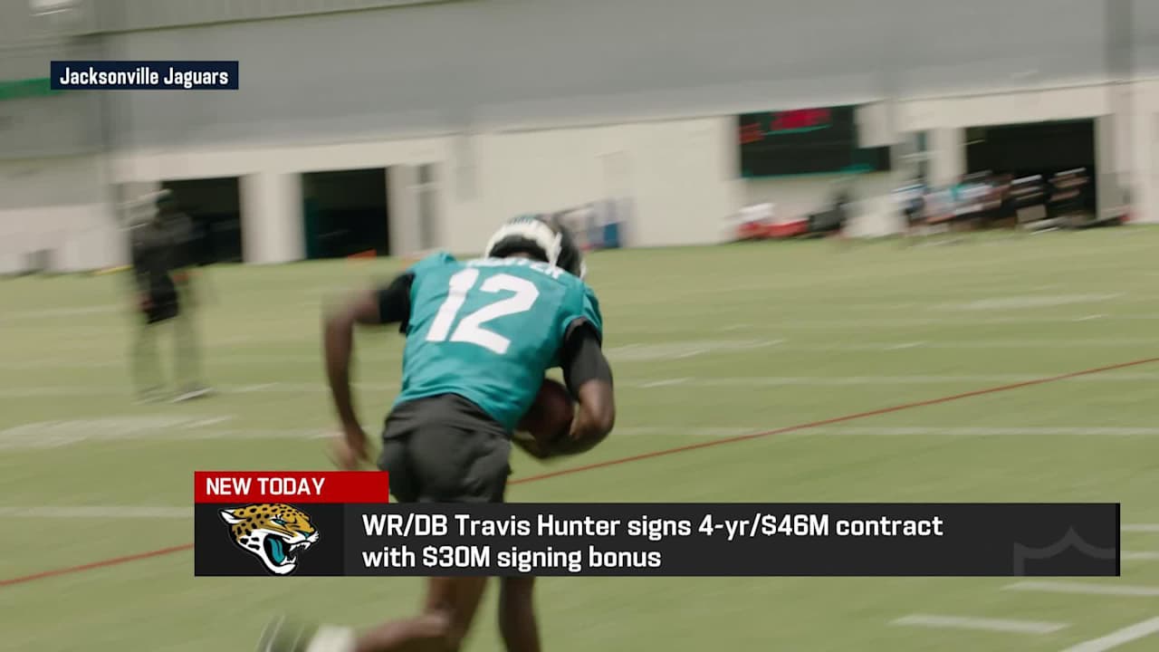 Wide receiver and defensive back Travis Hunter signs 4-yr/$64M contract ...