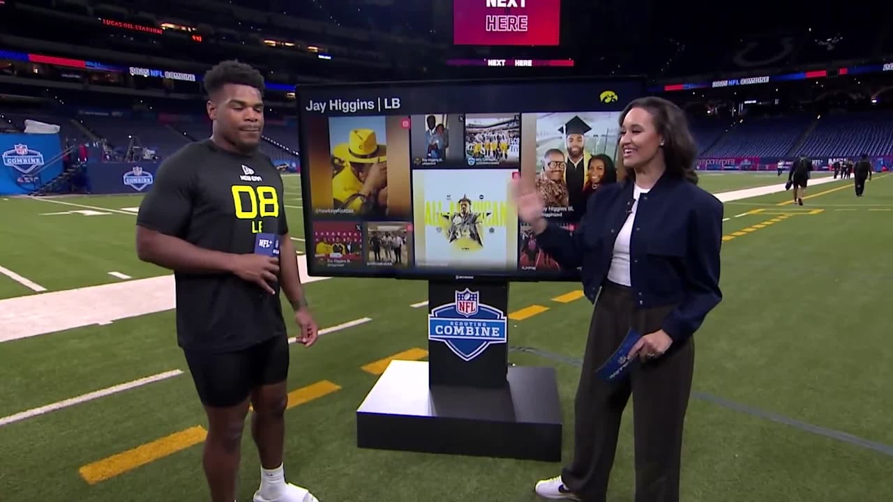 Linebacker Jay Higgins breaks down his 2025 combine performance in his ...