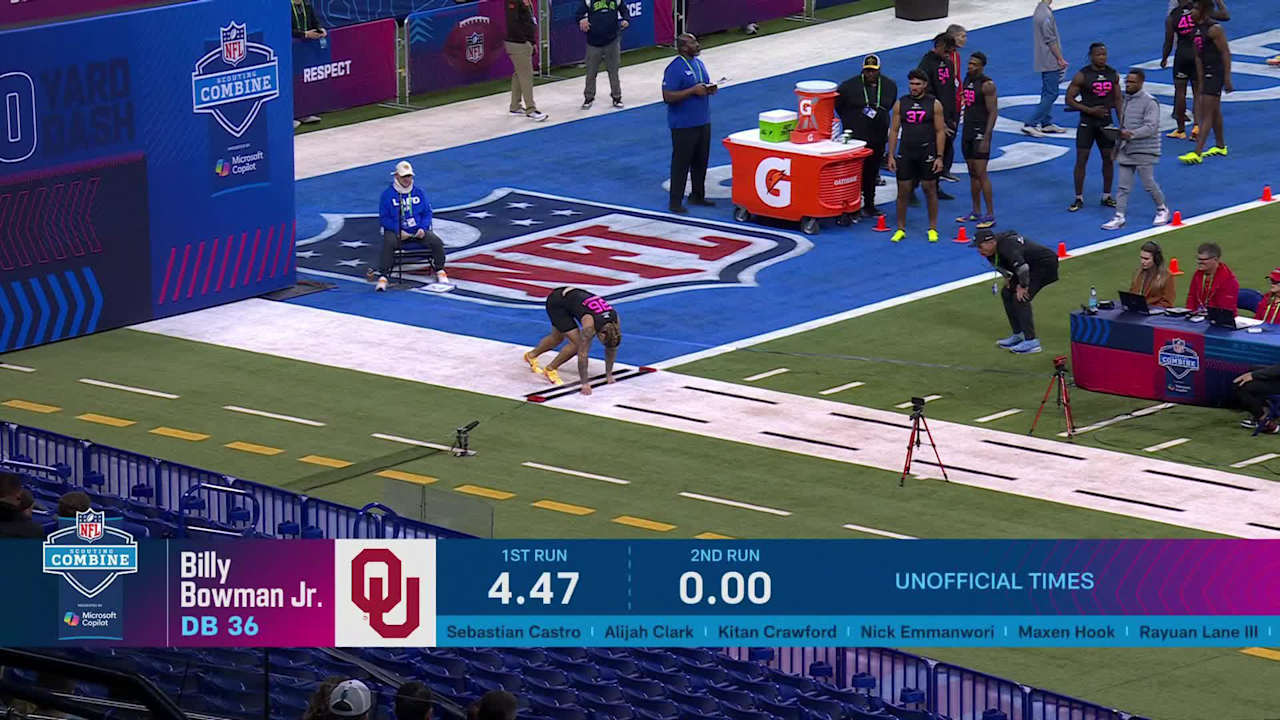 Safety Billy Bowman Jr. runs official 4.42-second 40-yard dash at 2025 combine