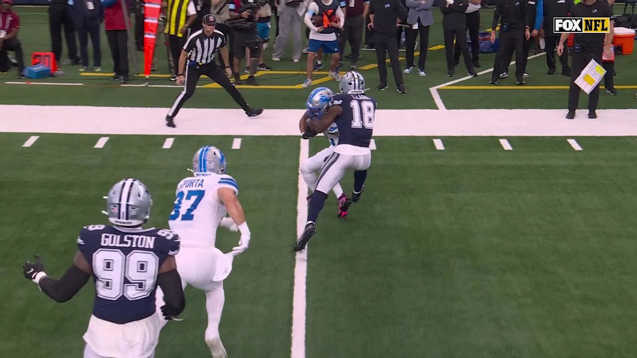 Dallas Cowboys linebacker Damone Clark's TFL vs. Detroit Lions running back Jahmyr Gibbs has a ...