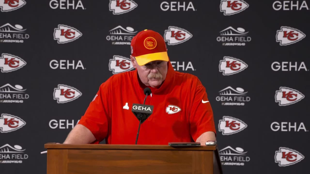 Kansas City Chiefs head coach Andy Reid talks to press following Week ...