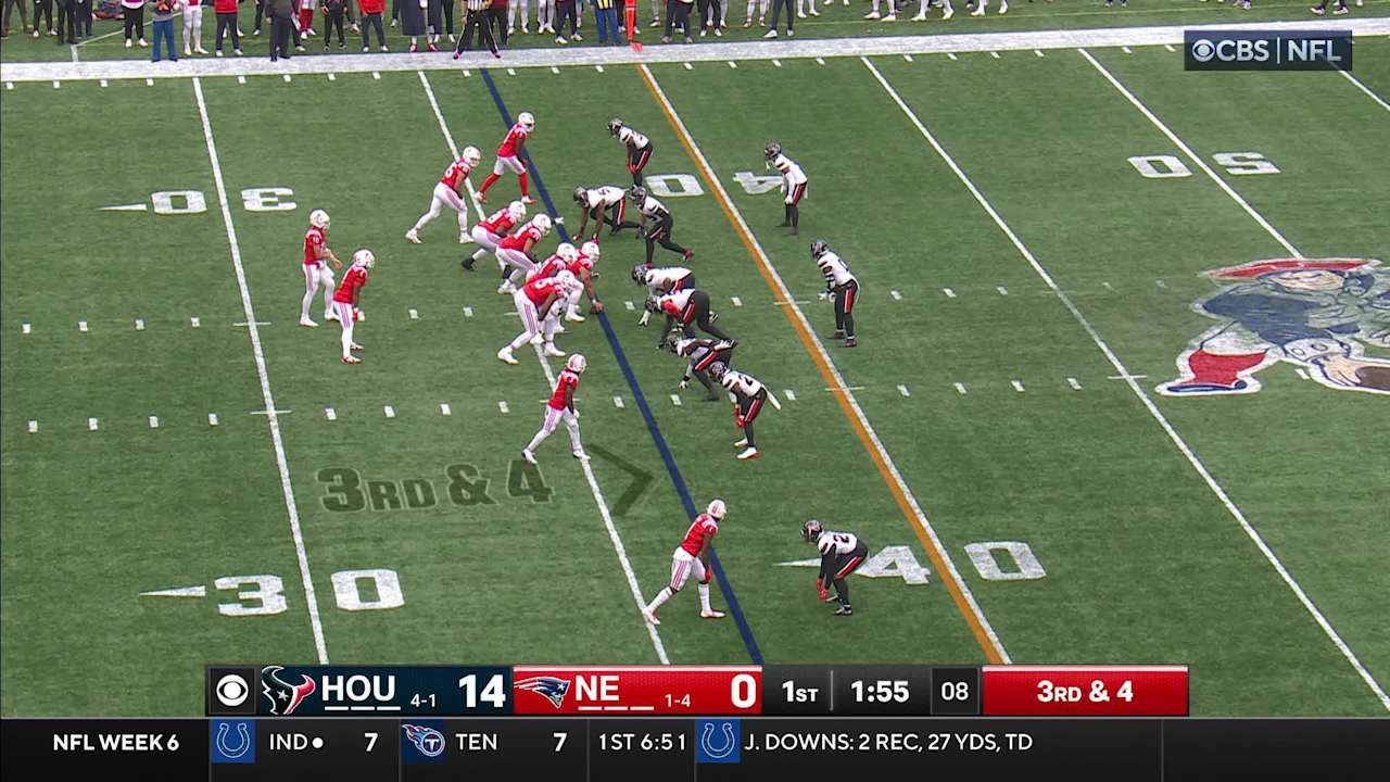 New England Patriots quarterback Drake Maye's first NFL interception goes directly to Houston ...