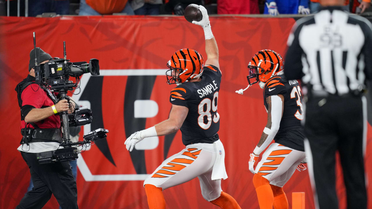 Cincinnati Bengals tight end Drew Sample takes Bengals quarterback Joe ...