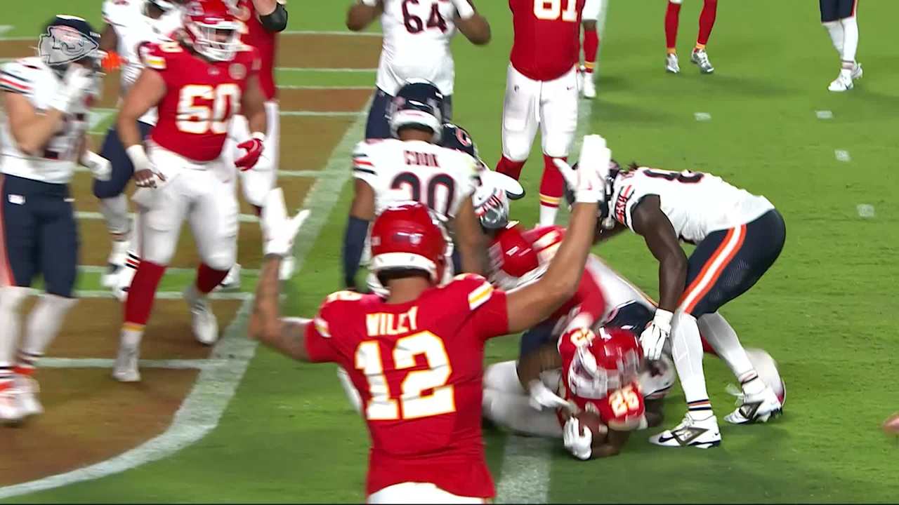 Running back Eli Mitchell charges in for 2-yard TD for Kansas City Chiefs