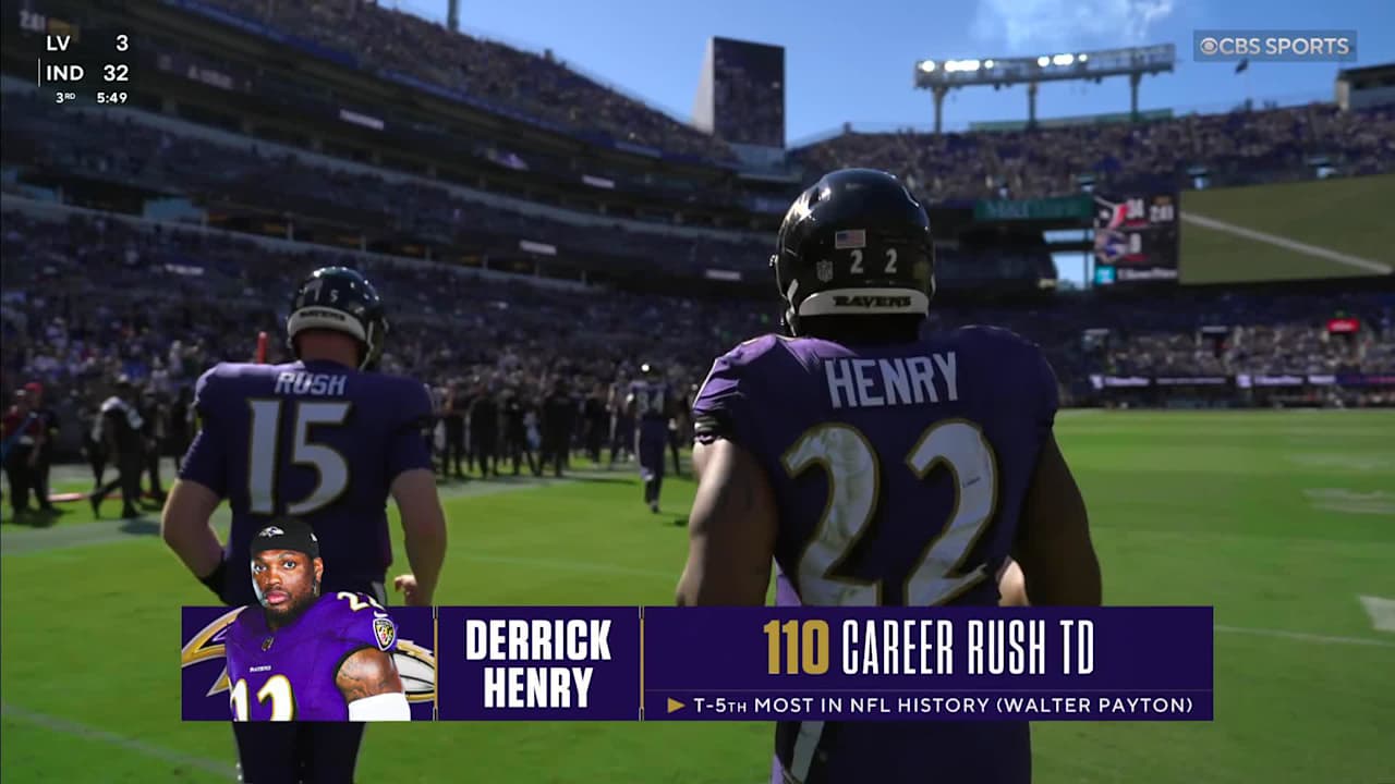 Baltimore Ravens running back Derrick Henry's 110th career rushing ...