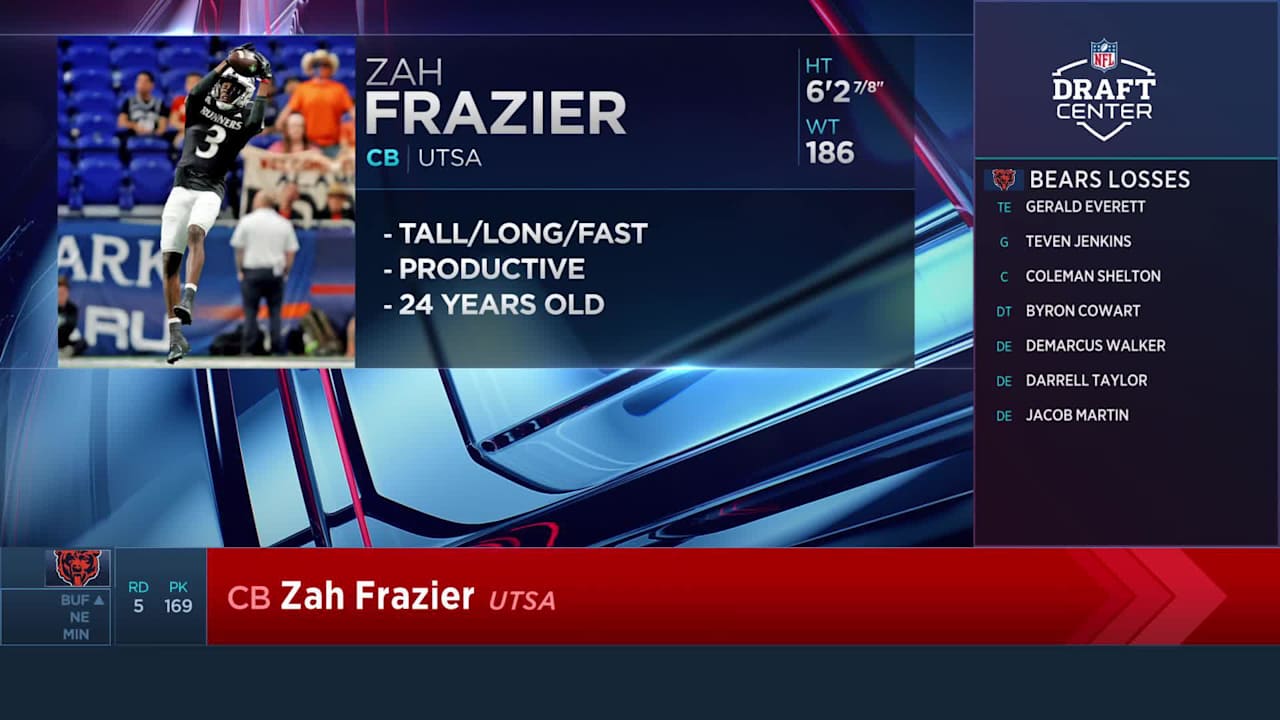 Chicago Bears select cornerback Zah Frazier with No. 169 pick in 2025 draft