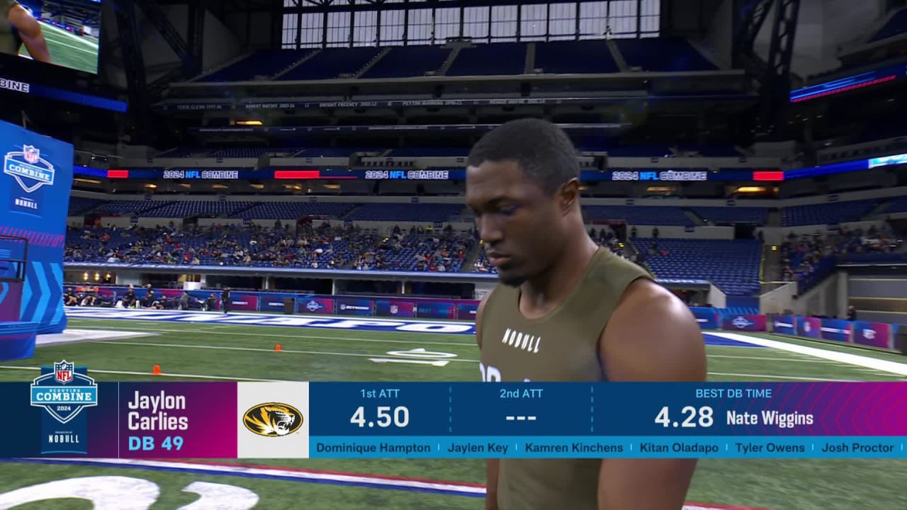 Safetey Jaylon Carlies runs official 4.50-second 40-yard dash at 2024 combine