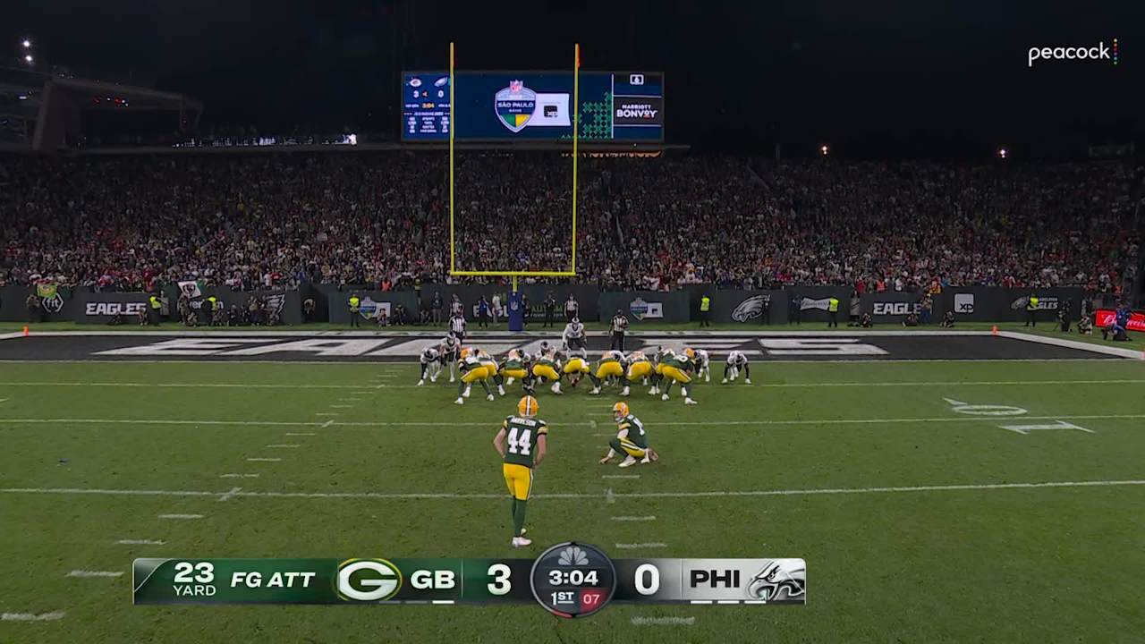 Green Bay Packers rookie kicker Brayden Narveson's 23-yard chip-shot ...