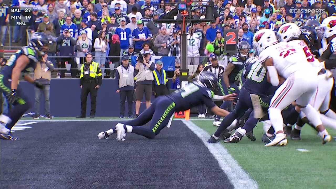 Seattle Seahawks quarterback Sam Darnold's mishandled snap-fumble ...