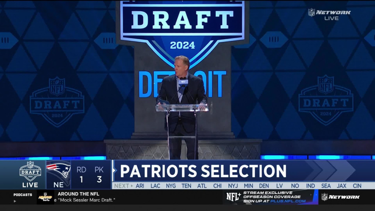 New England Patriots select quarterback Drake Maye with No. 3 pick in 2024 draft