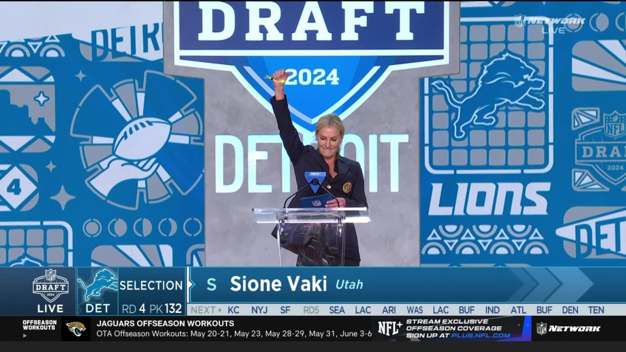 Detroit Lions select Sione Vaki with No. 132 pick in 2024 NFL Draft