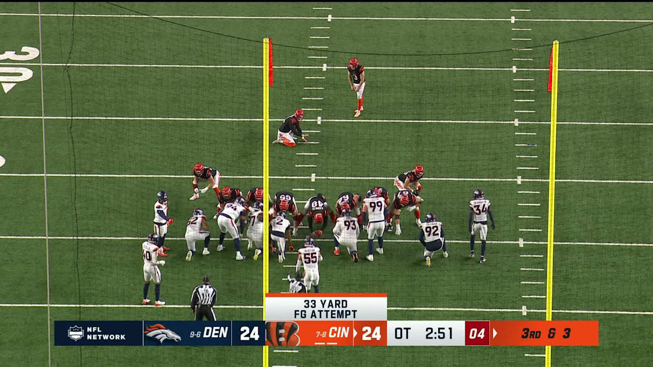 Cincinnati Bengals kicker Cade York's game-winning field goal try hits ...