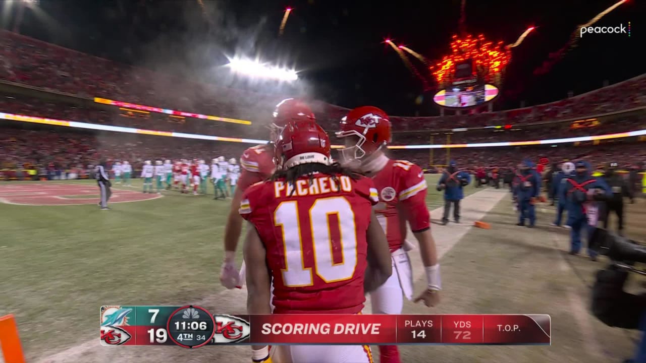 Kansas City Chiefs running back Isiah Pacheco muscles his way in on 3 ...