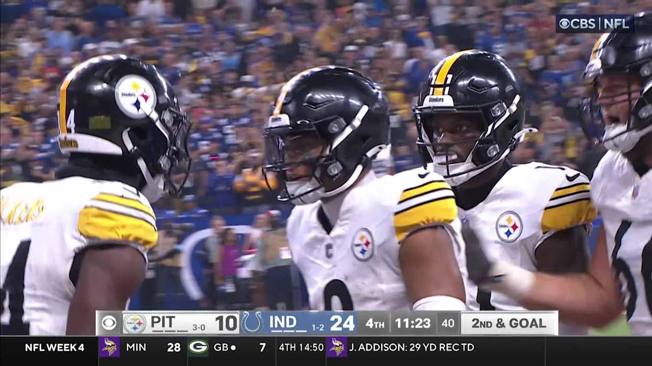 Pittsburgh Steelers quarterback Justin Fields' second touchdown run of ...