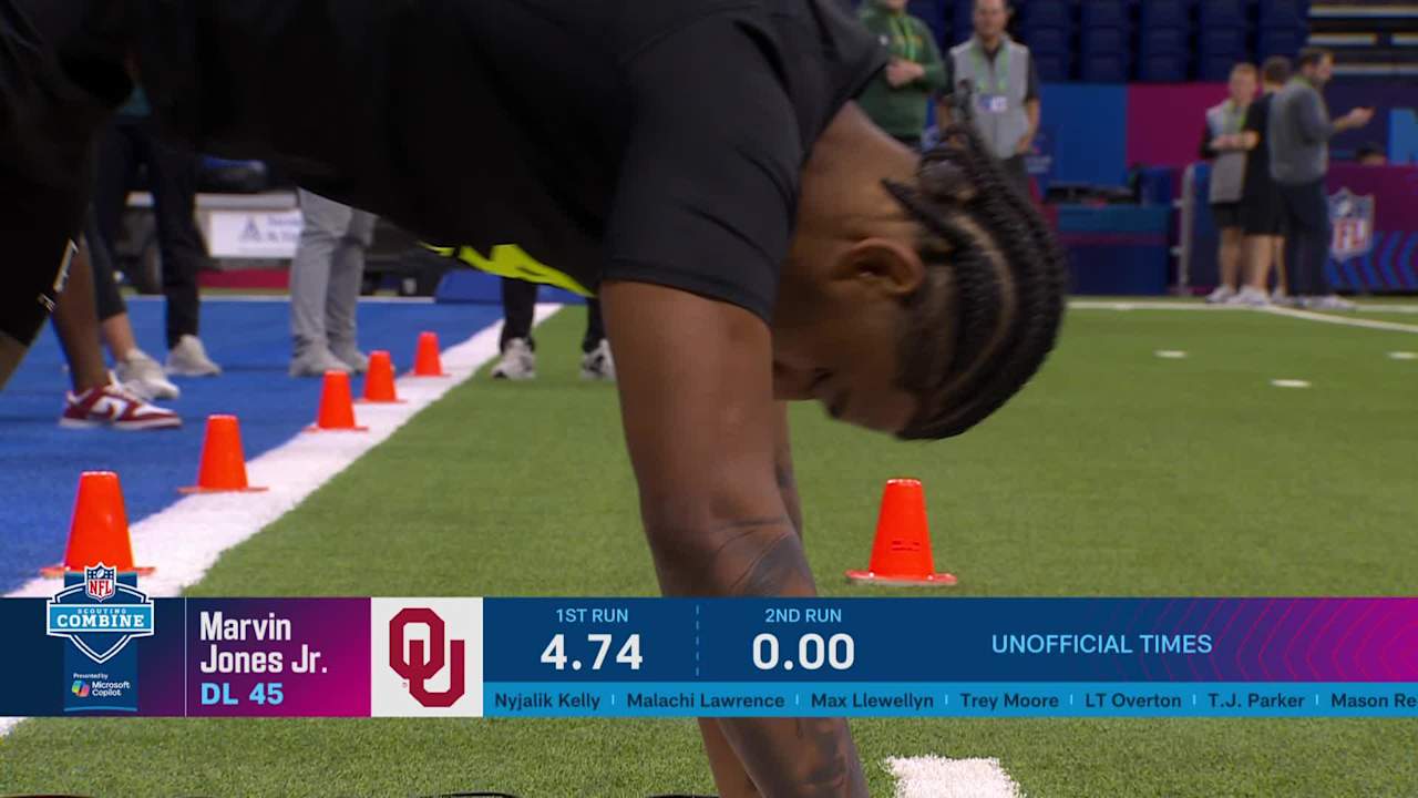 Edge rusher Marvin Jones Jr. runs official 4.69-second 40-yard dash at ...