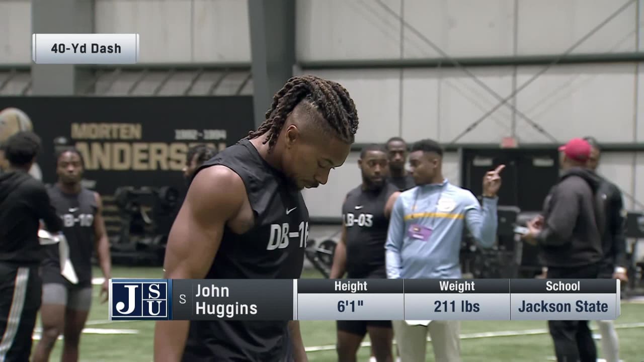 Jackson State defensive back John Huggins and defensive back Eric Smith improve 40-yard dash ...