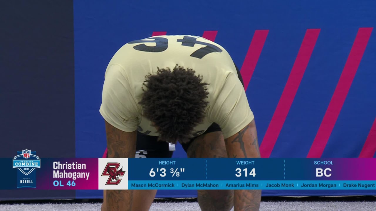 Offensive guard Christian Mahogany runs official 5.13-second 40-yard ...