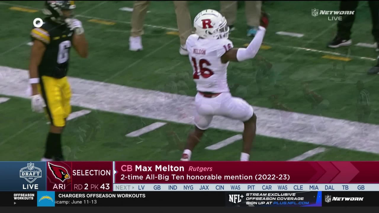Arizona Cardinals select Rutgers Scarlet Knights cornerback Max Melton ...