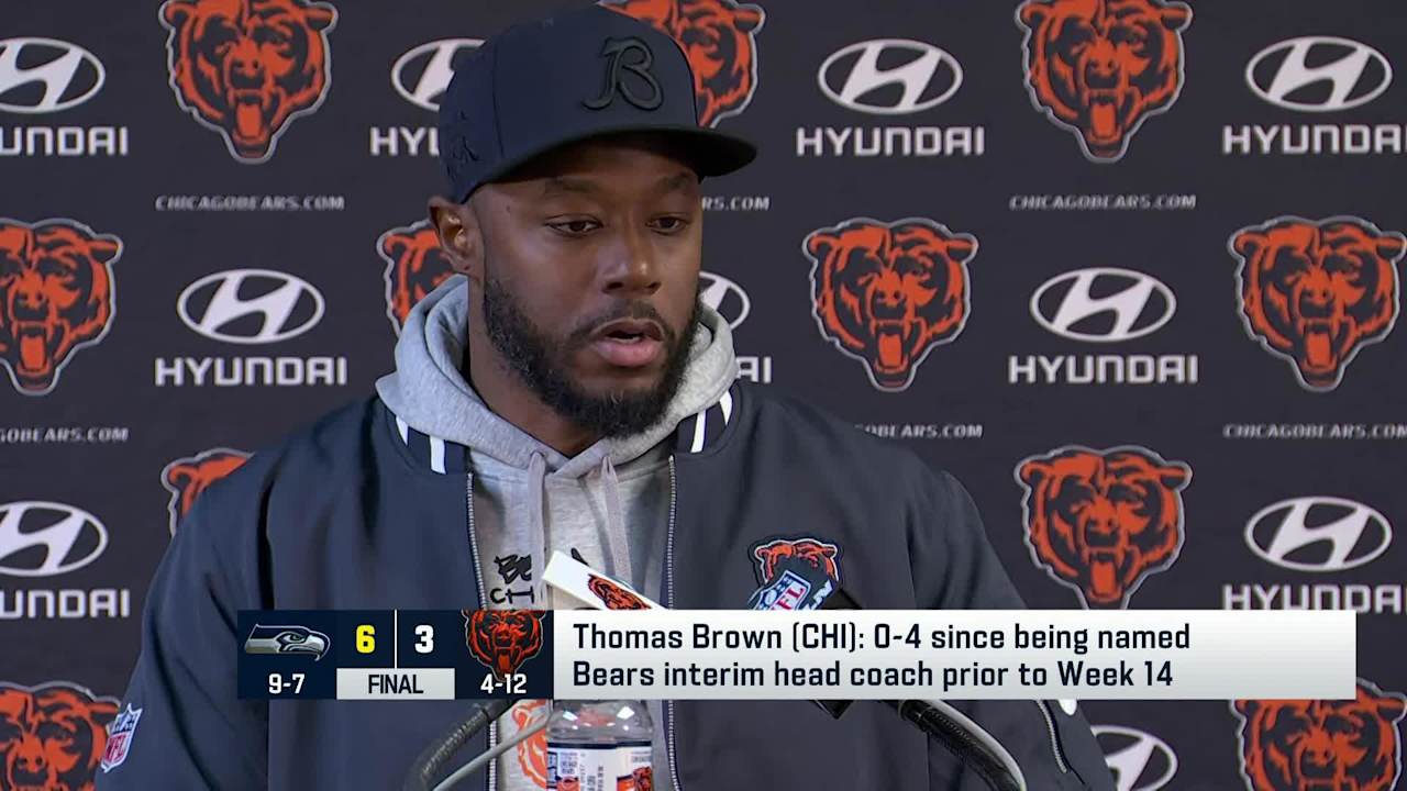 Chicago Bears interim head coach Thomas Brown reacts to low-scoring ...