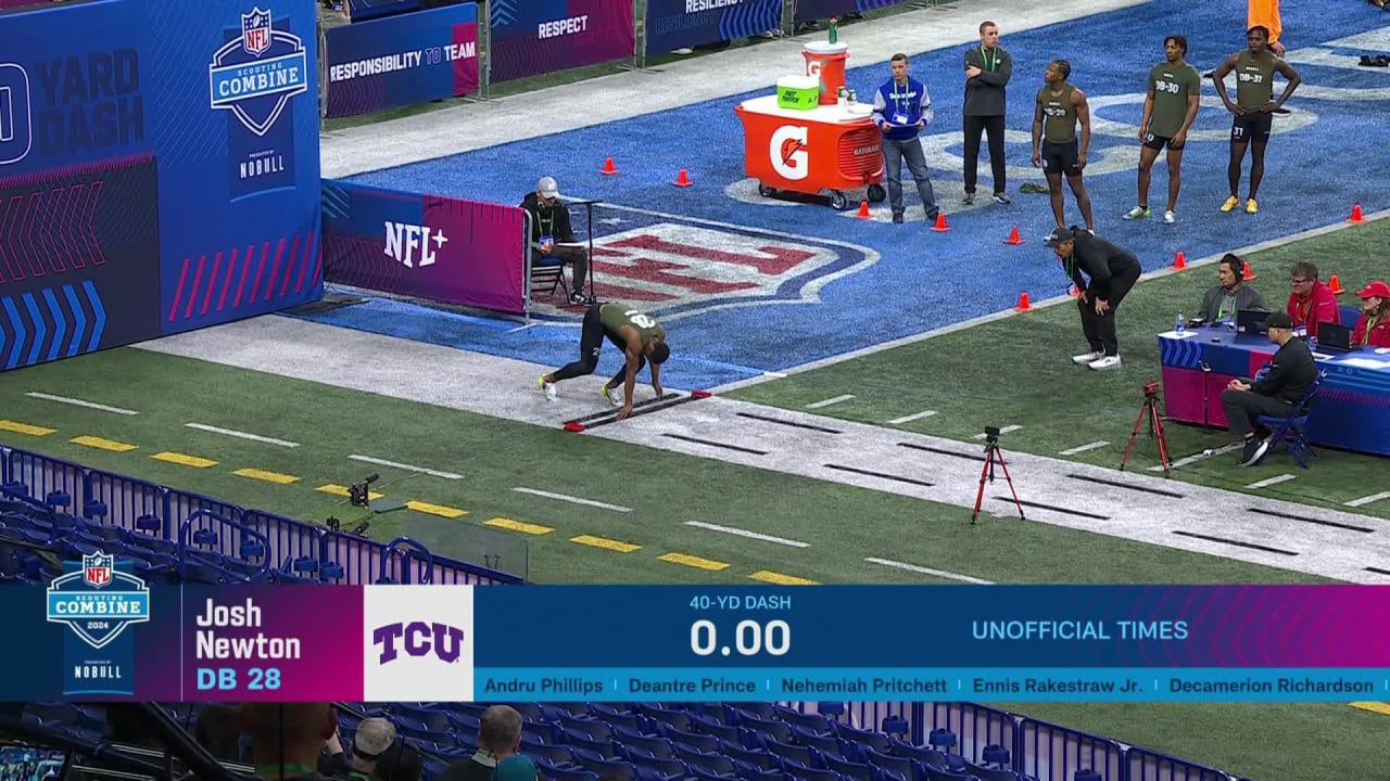 Cornerback Josh Newton runs 40-yard dash at 2024 combine