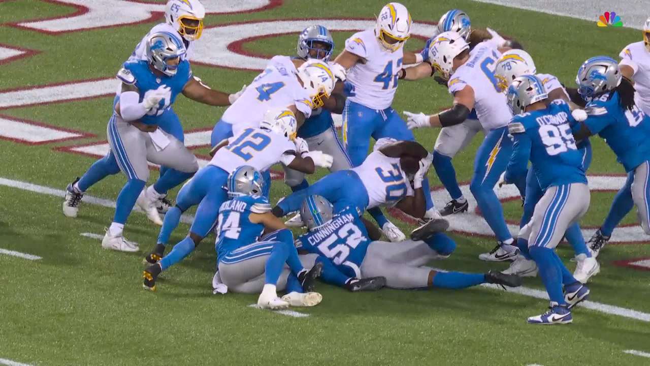 Los Angeles Chargers running back Kimani Vidal showcases power with 2 ...