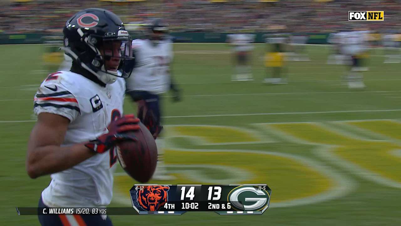 Can't-Miss Play: Chicago Bears wide receiver DJ Moore's YAC ability is 100 on 32-yard TD vs. Packers