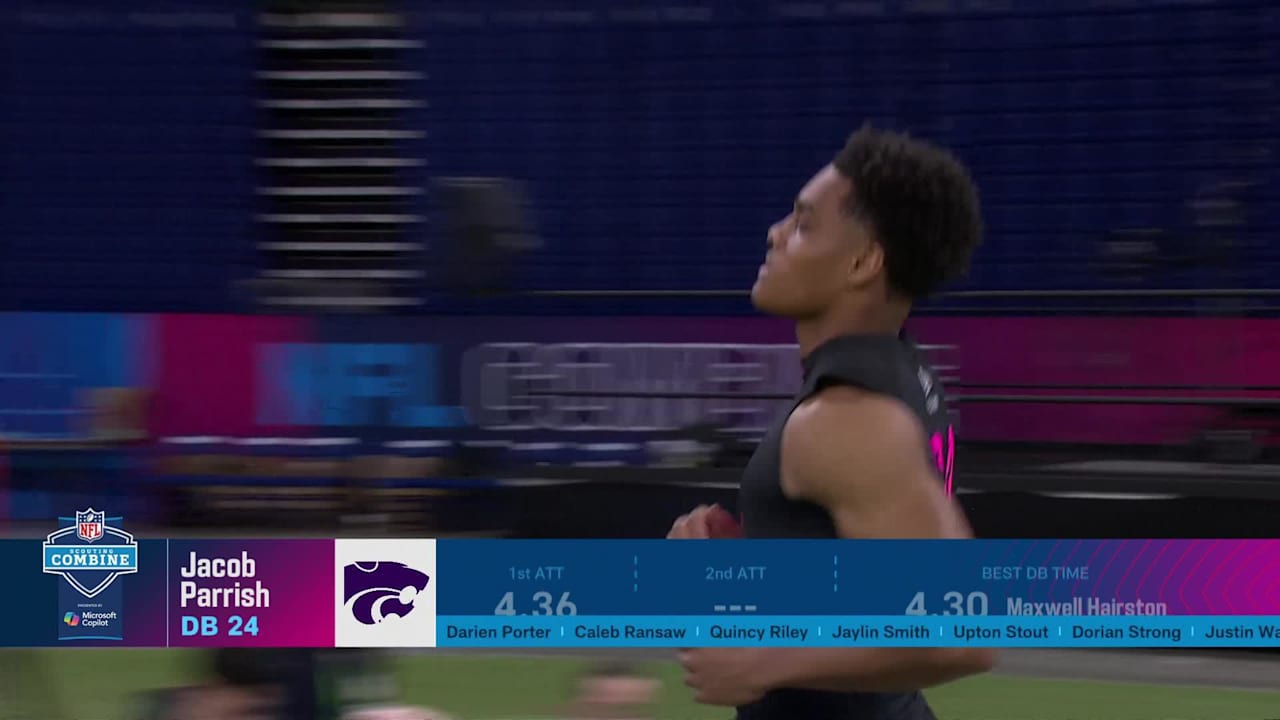 Cornerback Jacob Parrish runs official 4.35-second 40-yard dash at 2025 ...