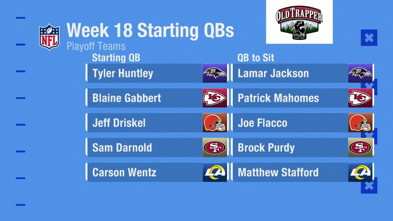 NFL Network Insider Tom Pelissero: Week 18 starting quarterbacks