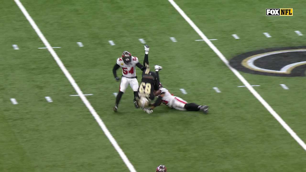 New Orleans Saints tight end Juwan Johnson flips into Tampa Bay ...