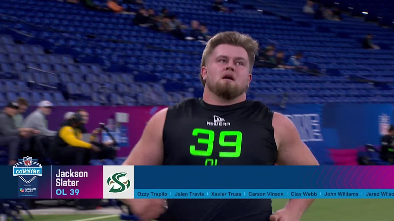Offensive guard Jackson Slater runs official 5.01-second 40-yard dash ...