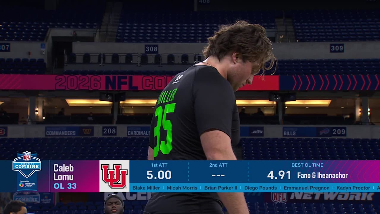 Offensive tackle Blake Miller runs official 5.04-second 40-yard dash at ...
