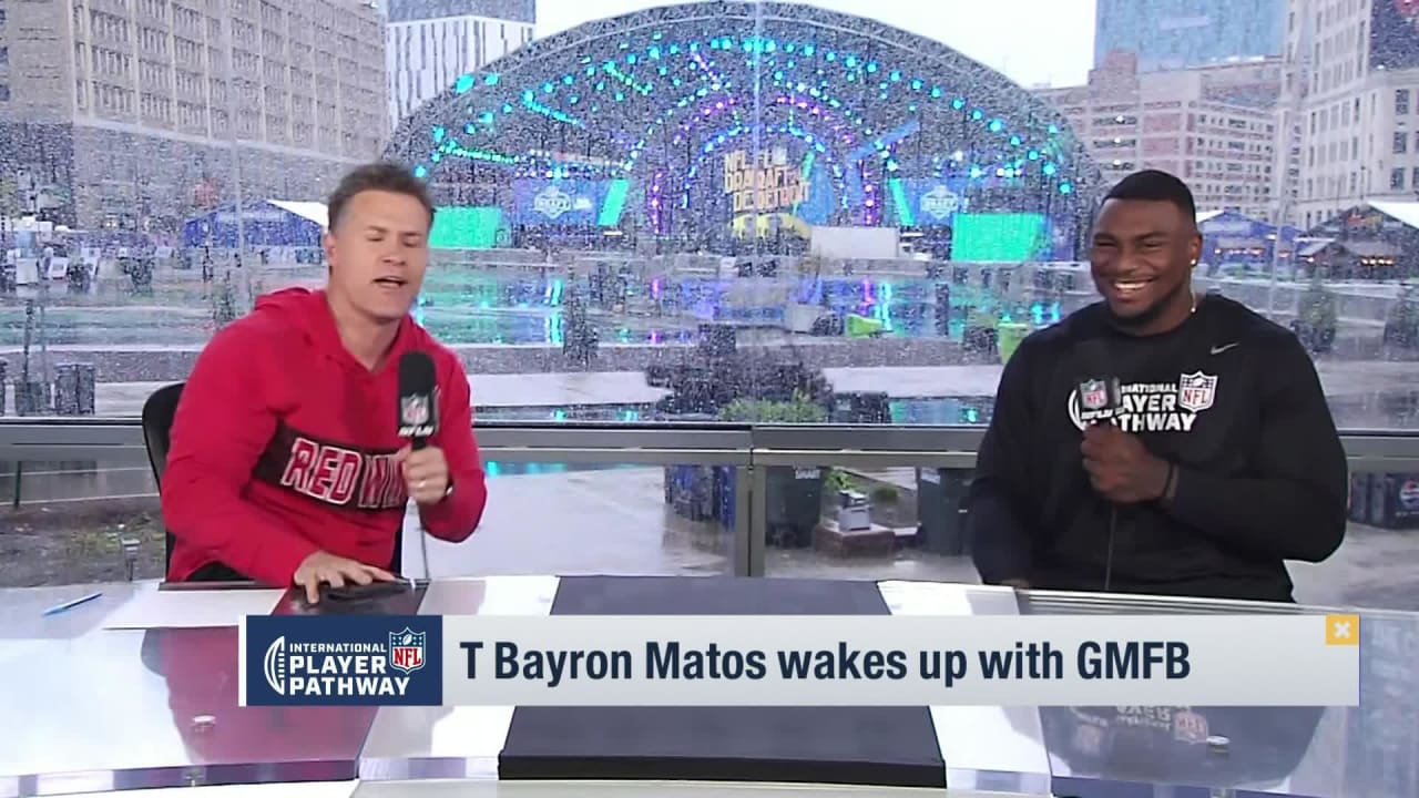 NFL International Player Pathway offensive tackle Bayron Matos sits ...